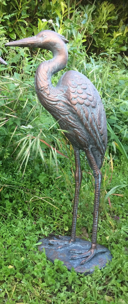 Heron Cast Iron Garden Statue – Red Finch Garden and Gifts